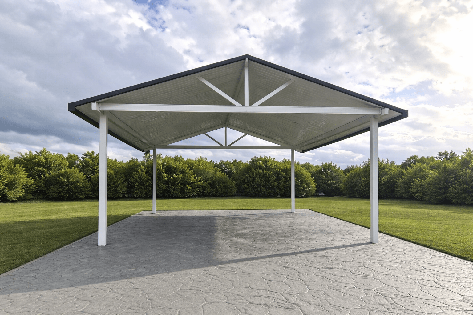 FreeStanding V-Line Gable 3.5 x 6m Patio Carport in Footings – Online ...